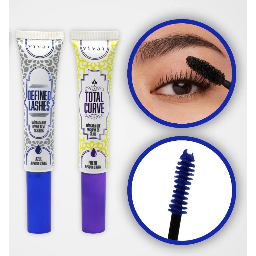 Máscara de Cílios Total Curve Cor Preto Vivai a Prova D’água | Shopee ...