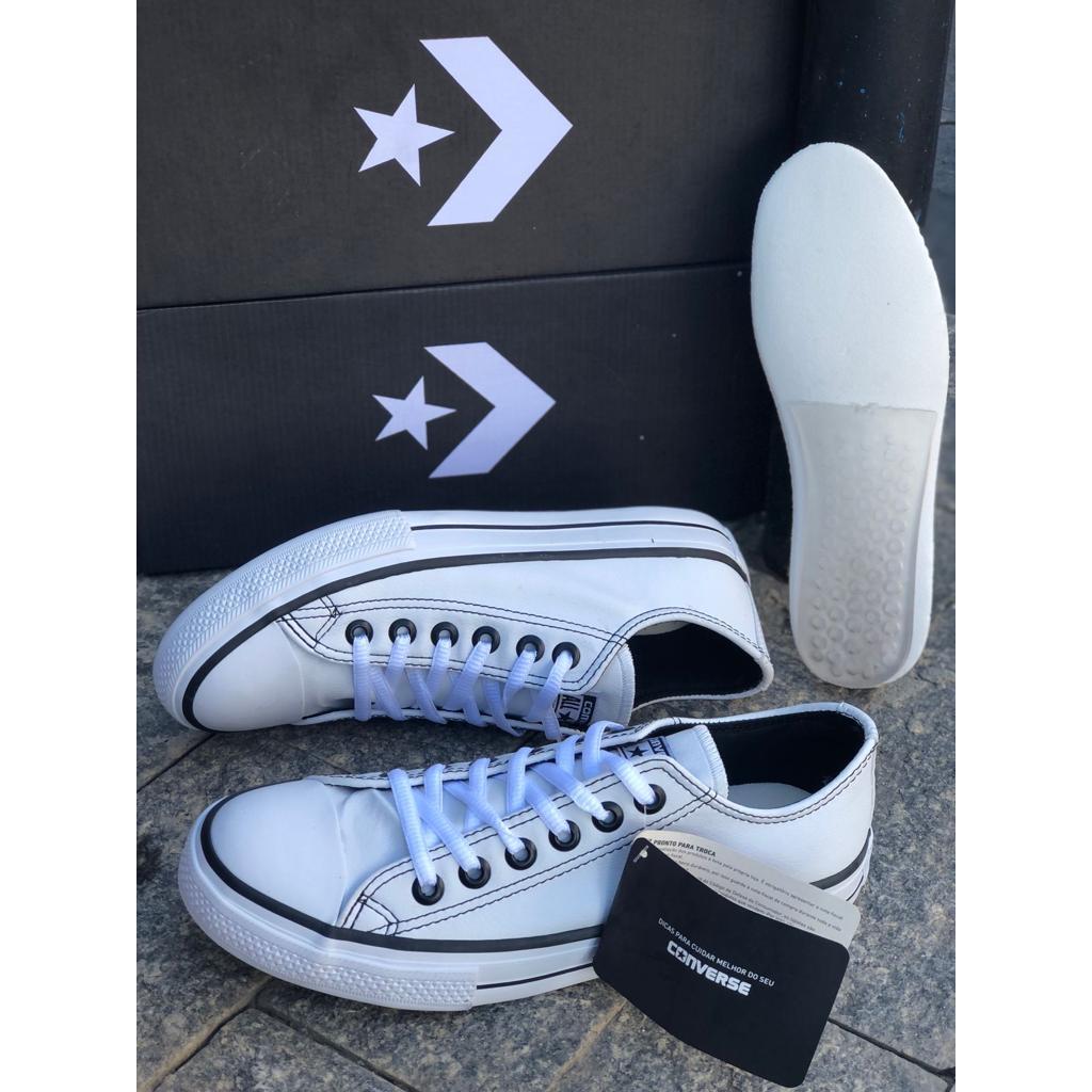 Tenis All Star Retro Palmilha Em Gel Skate Cano Baixo Branco Couro Lona ...