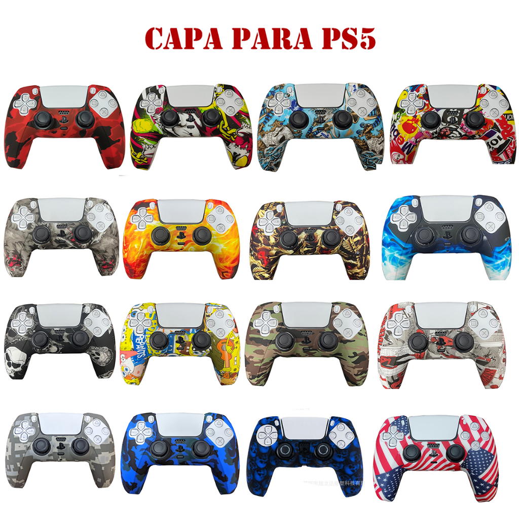 Capa Case Ps5 de Silicone Personalizada Controle Proteção Dualsense Ps5 ...