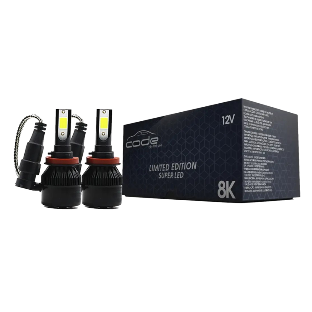 Par Lâmpada Super Led H8/H9/H11 8000K Tipo Xenon Automotiva 12V ...