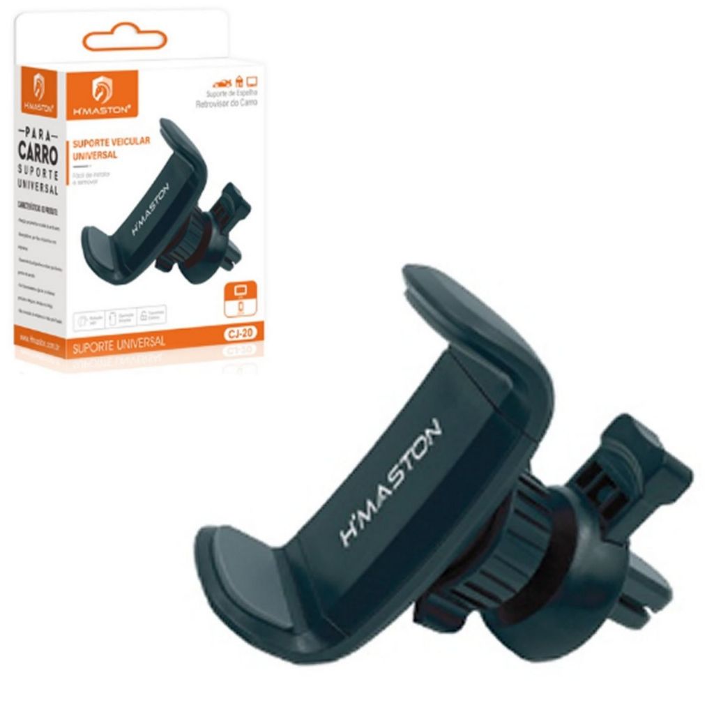 Suporte Celular Veicular Saida de Ar condicionado Ajustável 360° Hmaston CJ-20 | Shopee Brasil