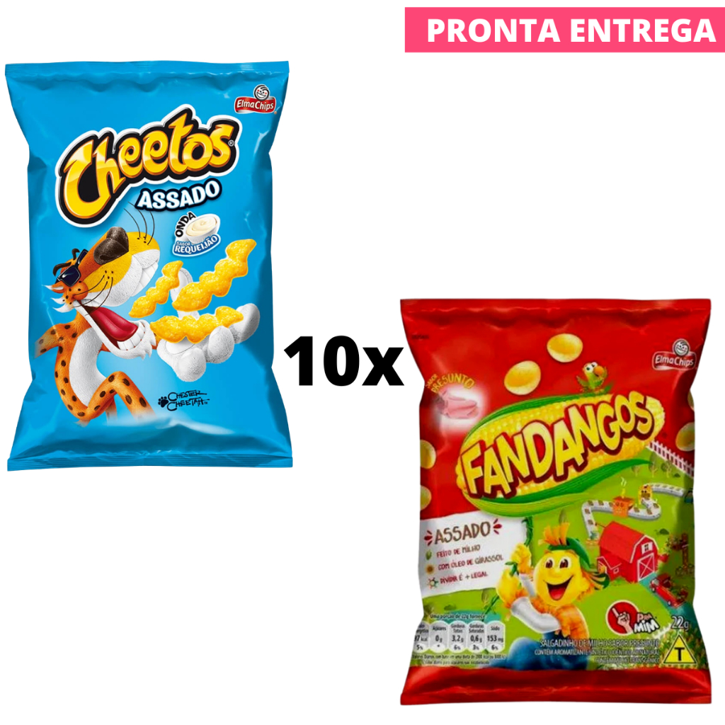 Kit c/ 10 Mini Salgadinhos Elma Chips Sortidos - Cheetos e Fandangos ...