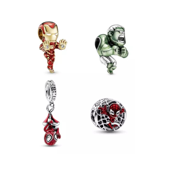 Berloque Charm Heróis Marvel Vingadores Pingente Pulseira Prata 925 ...