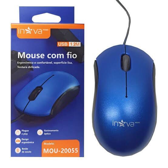 Mouse Inova Com Fio USB 1 Metro Para Computador Notebook Inova | Shopee ...