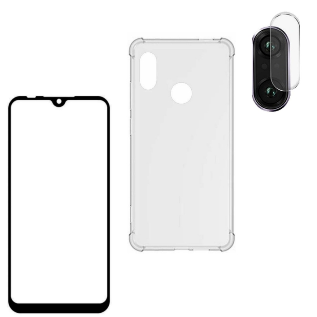 Kit Completo Para Redmi Note 7 Capa Anti Impacto Transparente Com Borda ...