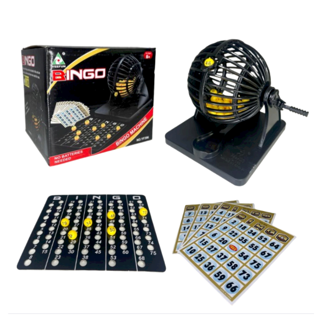 Jogo MINI Bingo Completo (Globo Giratório + 75 Bolinhas + 10 Cartelas ...