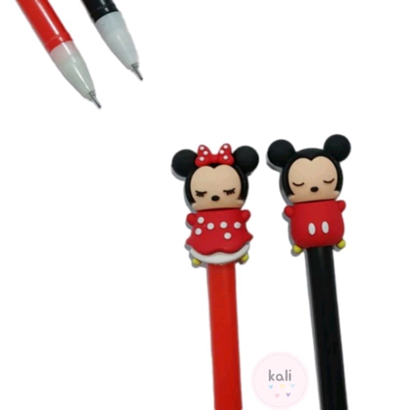 Kit 2 Canetas de gel Mickey Mouse Minnie Ponta fina Papelaria Material ...