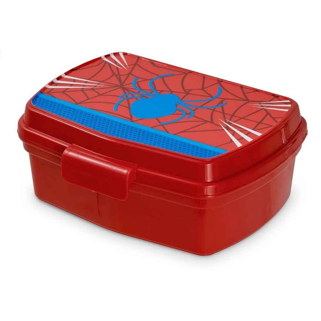 Lancheira Plastica Infantil Com Divisoria E Trava Teia Aranha | Shopee ...