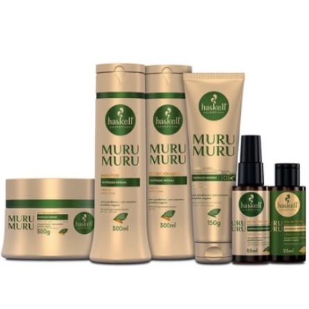 KIT MURUMURU HASKELL 6 ITENS - SHAMPOO 300ml , CONDICIONADOR 300ml , MASCARA 300g , POUPA EM ...