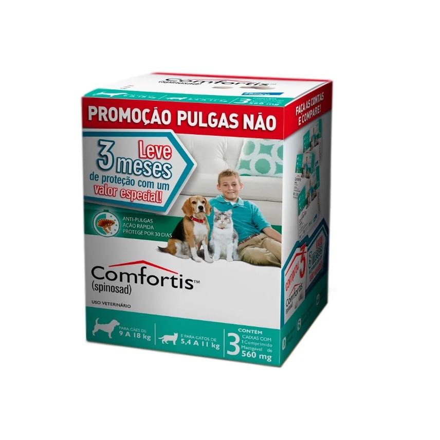 Comfortis 560mg caixa com 3 comprimidos | Shopee Brasil