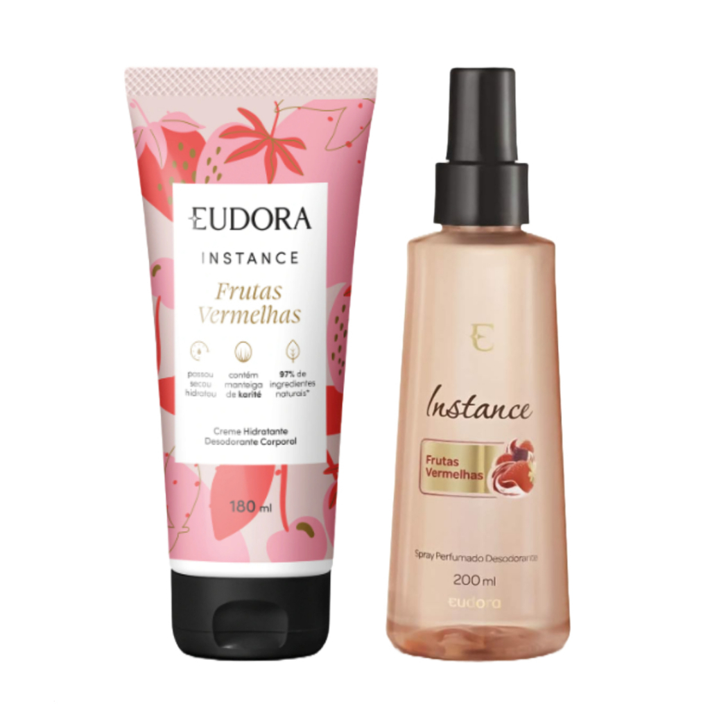 Eudora Instance Frutas Vermelhas Body Splash 200ml + Hidratante 180ml ...
