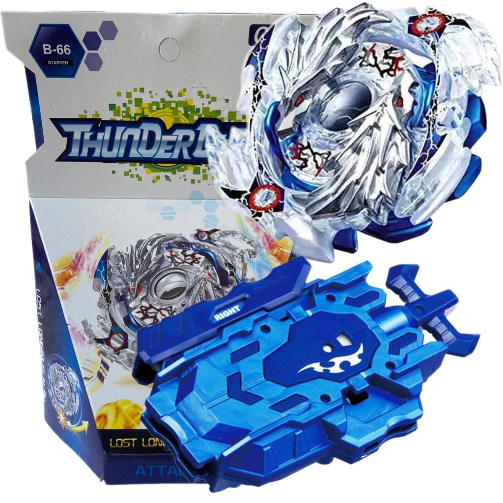 Brinquedo Lançador Beyblade Burst B66 Lunior Lost Longinus+lançador Lr ...