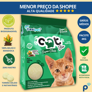 Areia Higiênica Biodegradável Catbio 4 Kg - Super Clean - Grãos Médios | Shopee Brasil