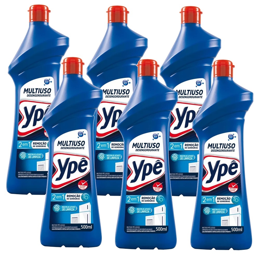 Kit com 12 Multiuso Ype Desengordurante Azul 500 ml | Shopee Brasil
