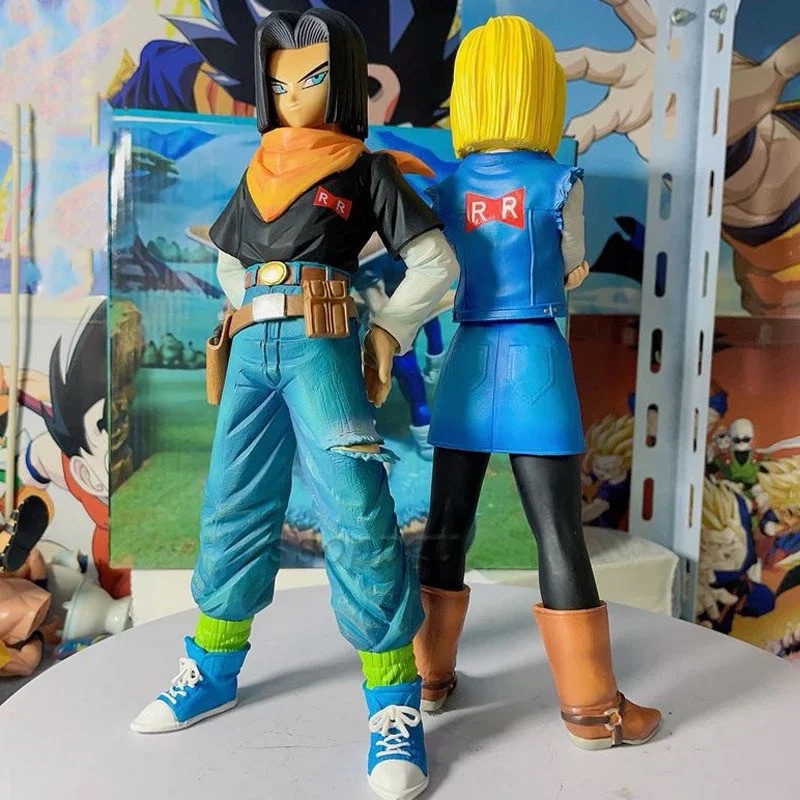 Action Figure Androids 17, 18 Dragon Ball Z 24cm - Escorrega o Preço