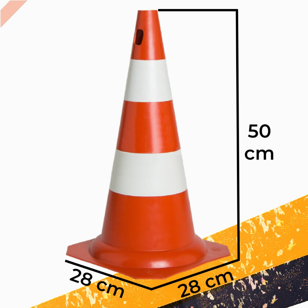 Cone Rigido 50cm Laranja/branco area de risco isolar seguranca | Shopee Brasil