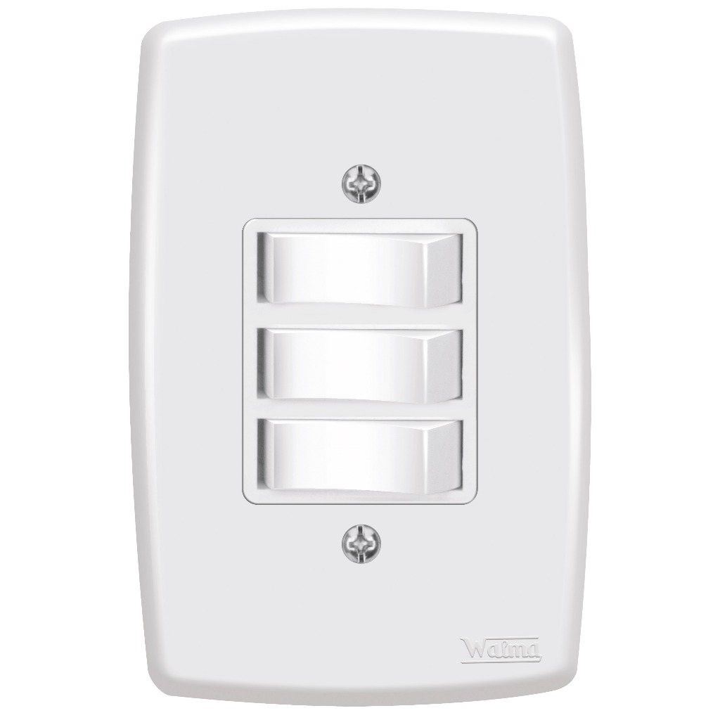 Interruptor Triplo Paralelo Apagador Three Way Branco Completo 110/220v ...