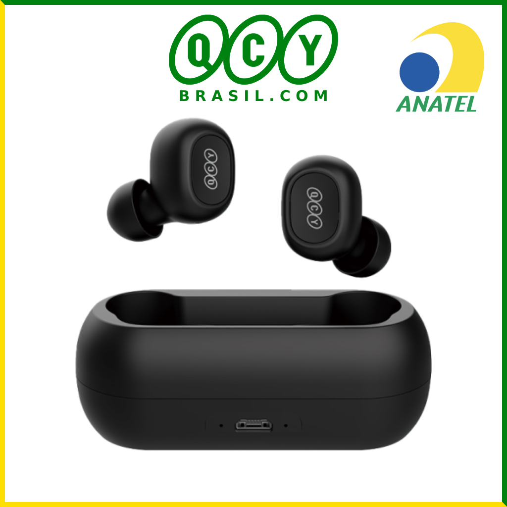Fone de Ouvido Sem Fio QCY T1C TWS Bluetooth 5.1 com Case de Carregamento 380 mAh | Shopee Brasil