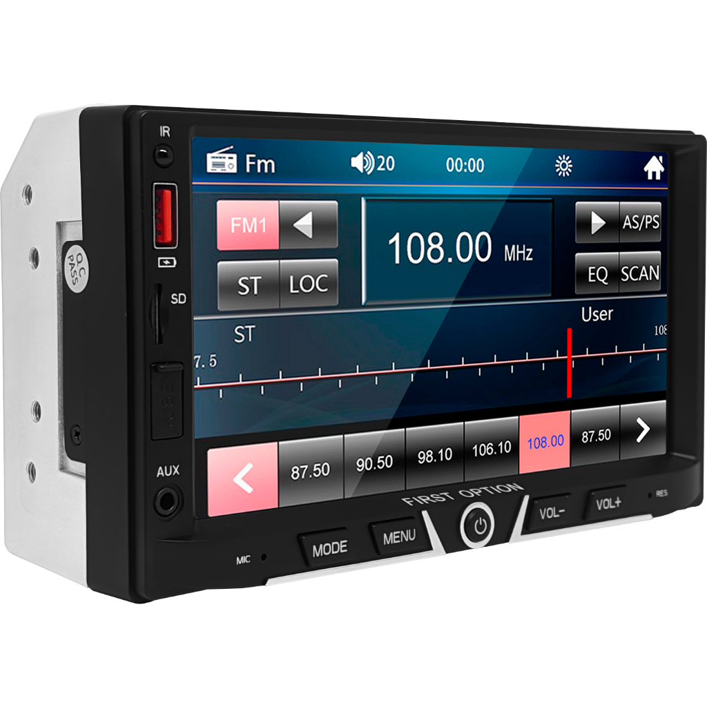 Central Multimidia MP5 Universal 2 Din Bluetooth USB SD Auxiliar Pen Drive Leitor Cartão SD ...