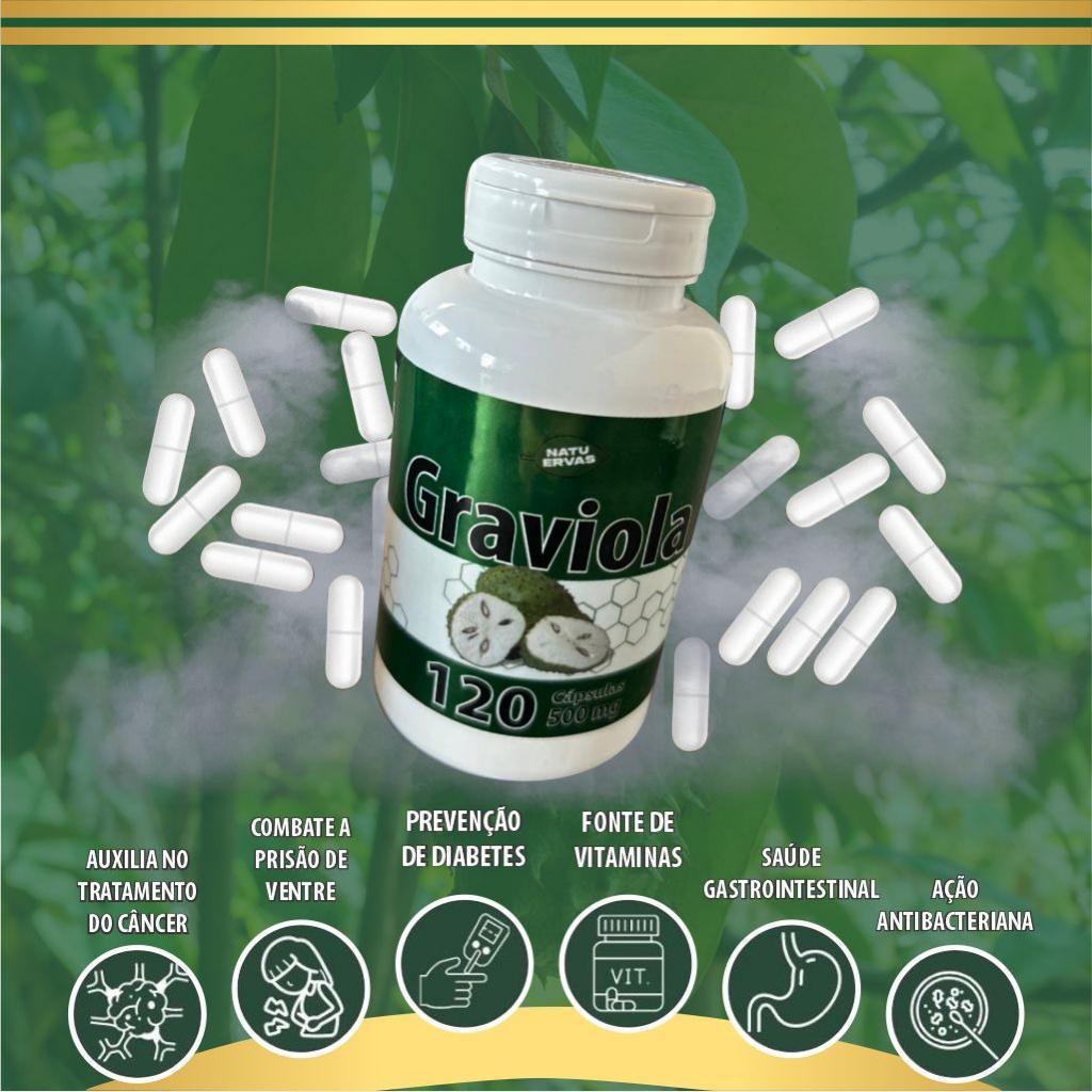 Graviola 120 Cápsulas 500 mg | Shopee Brasil