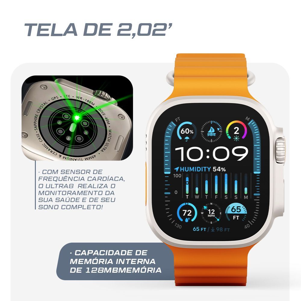 Smartwatch S9 Ultra Pro Max à Prova D'água NFC Com Notificação de Todos ...