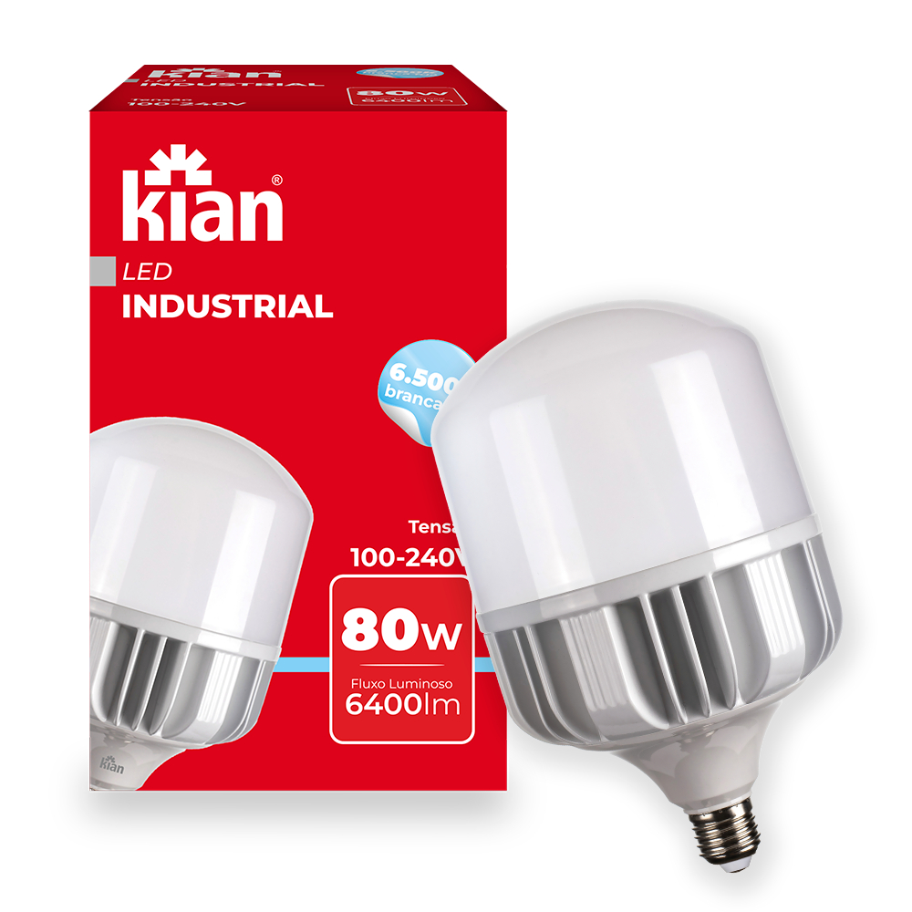 Lampada Led Industrial 80W Bivolt 6500K E-27 Kian | Shopee Brasil