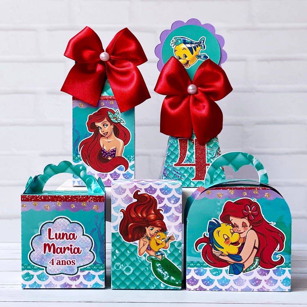 Kit Personalizados Ariel Pequena Sereia / Mimos de Aniversário ...