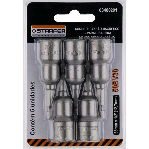 SOQUETE CANHAO MAGNETICO 65MM X 12MM STARFER | Shopee Brasil