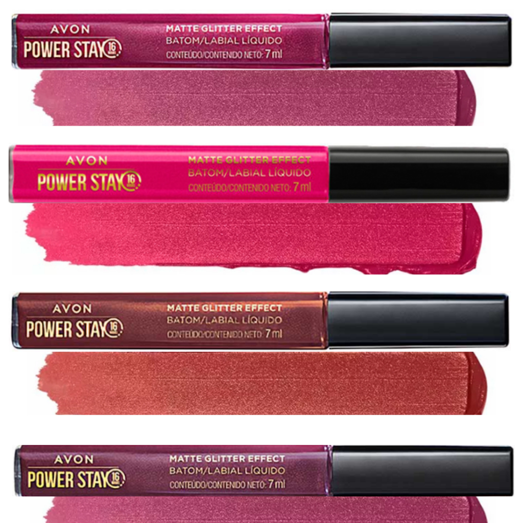 Batom Líquido Matte Glitter Effect Power Stay Avon | Shopee Brasil