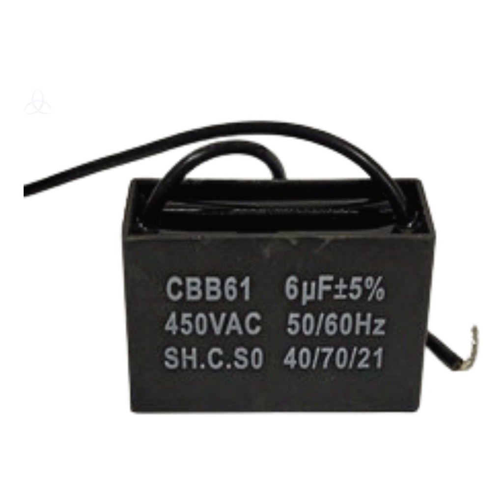 Capacitor De Partida CBB61 6uF 450V (2fios) | Shopee Brasil