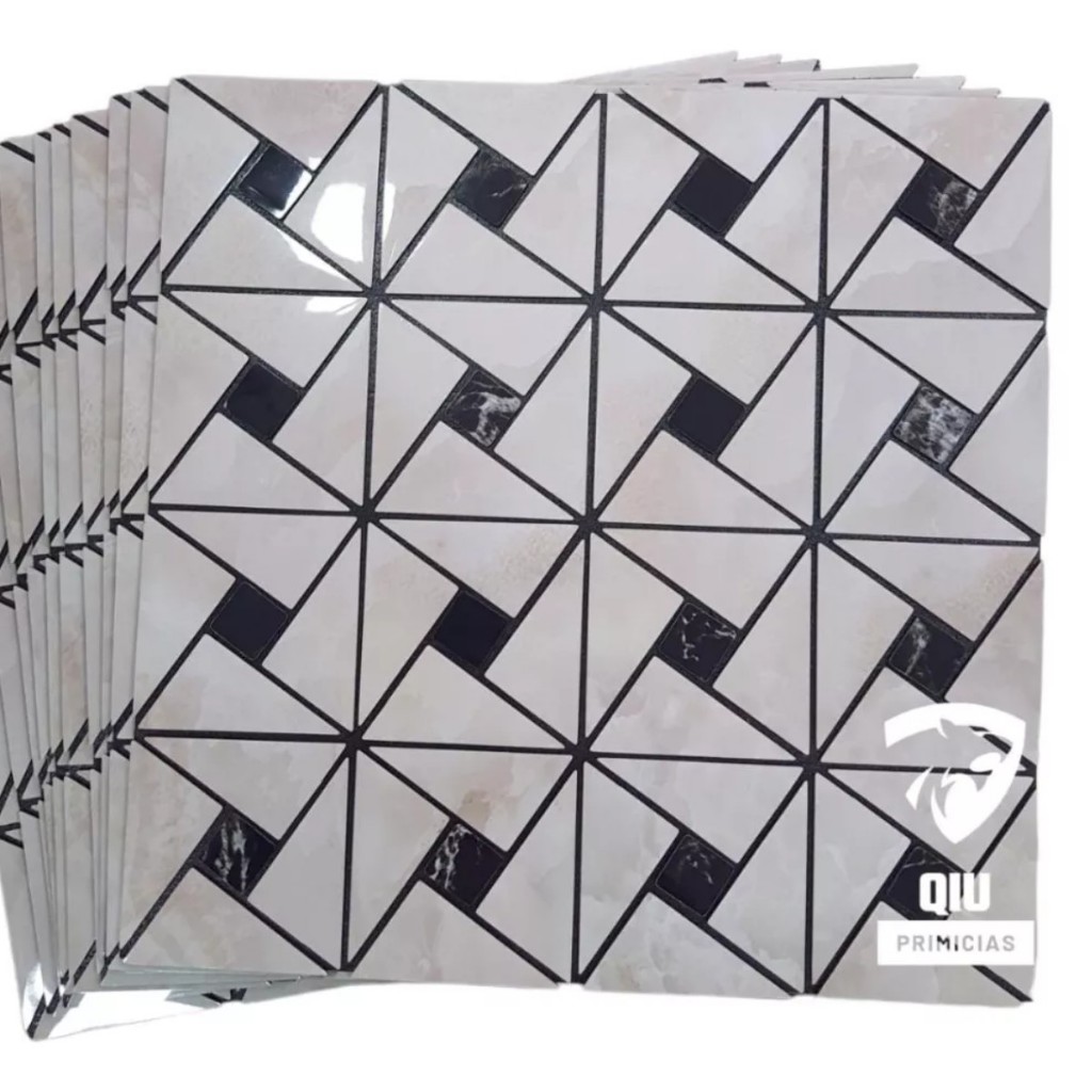 QIU -Kit C/6 Pastilhas adesivo parede cozinha banheiro 30x30cm Papel de ...