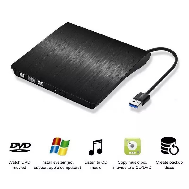 Gravador Leitor Dvd Externo Usb 3.0 Portátil Pc Notebook | Shopee Brasil
