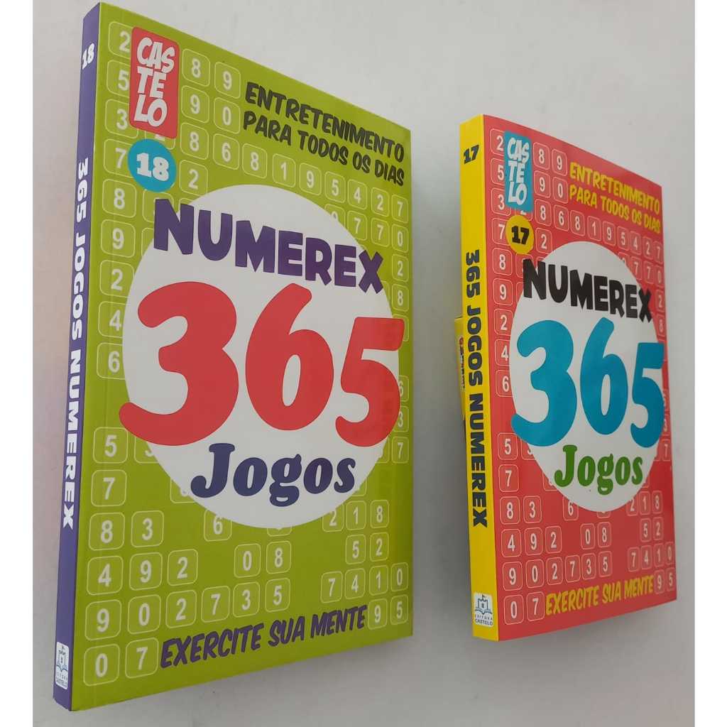 Kit 2 Livros 365 Jogos NUMERIX NUMEREX sem repetição...Passatempo 365 ...
