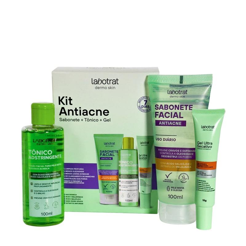 Labotrat Kit Antiacne - Sabonete + Tônico + Gel | Shopee Brasil