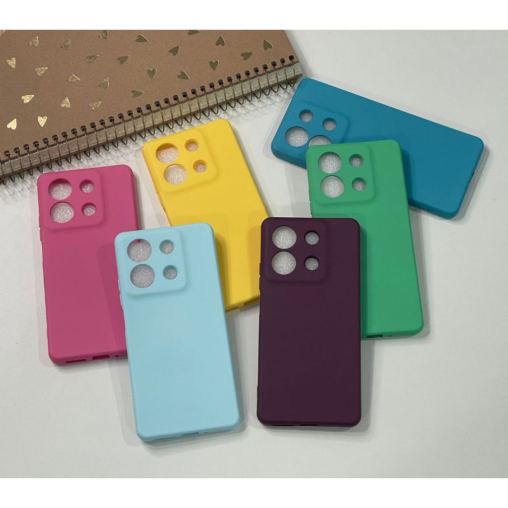 Kit Protetora Capa De Celular Redmi Note 13 5g + Película 3D Silicone Aveludado Capinha Case ...