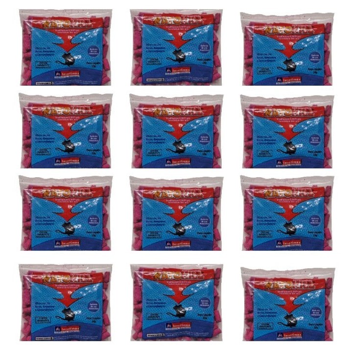 12 pacotes de 25g isca granulada atrativa rosa veneno para rato ...