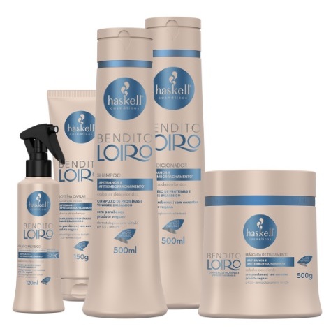 KIT BENDITO LOIRO HASKELL 500 - 5 PRODUTOS SHAMPOO 500ML , CONDICIONADOR 500ML , MASCARA 500G ...