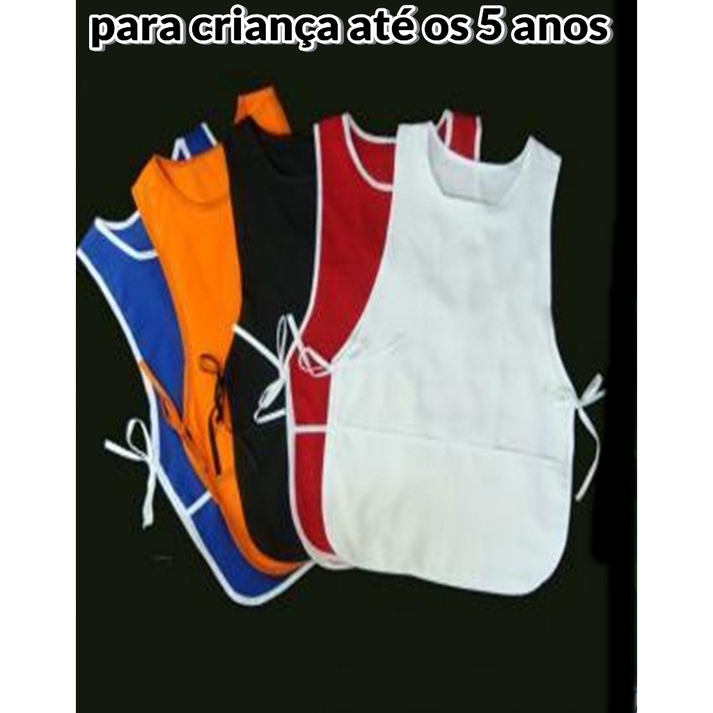 Avental escolar infantil colete de napa super resistente Kit com 3 ...