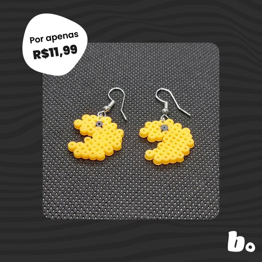 Brinco de gancho - PacMan (Hama beads/perler beads/pixel art) | Shopee ...