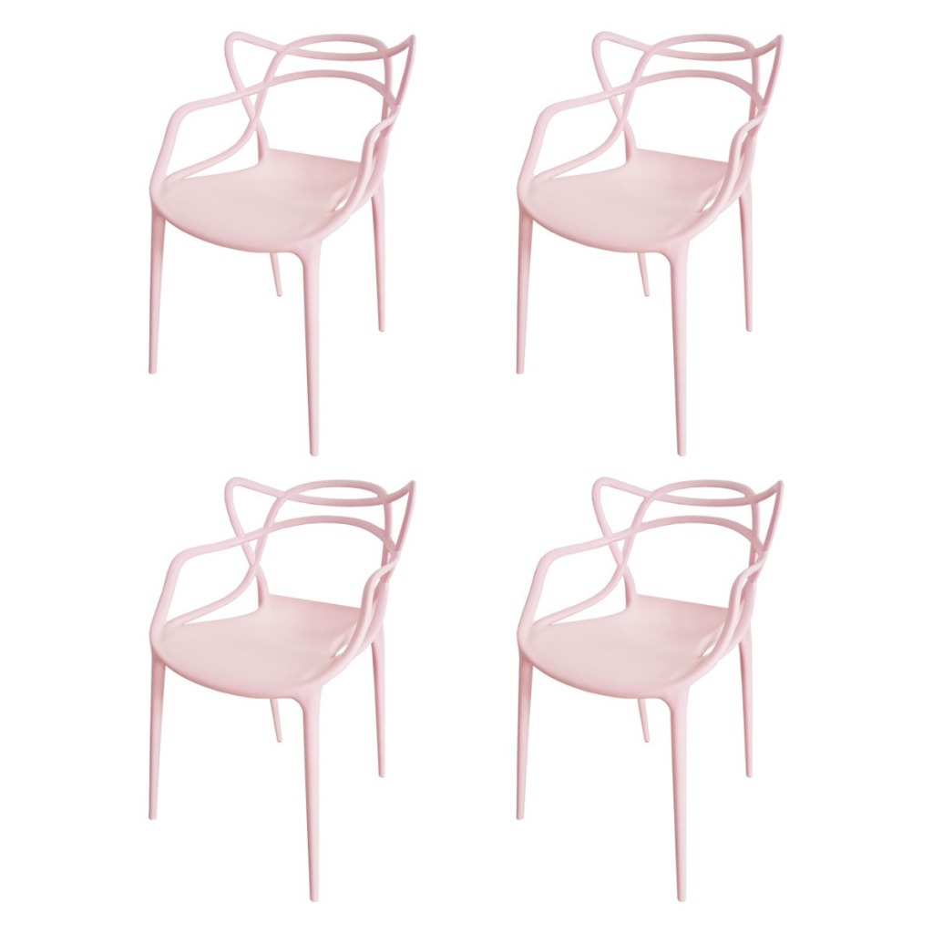 Conjunto 4 Cadeiras Allegra Design Empilhável Várias Cores | Shopee Brasil