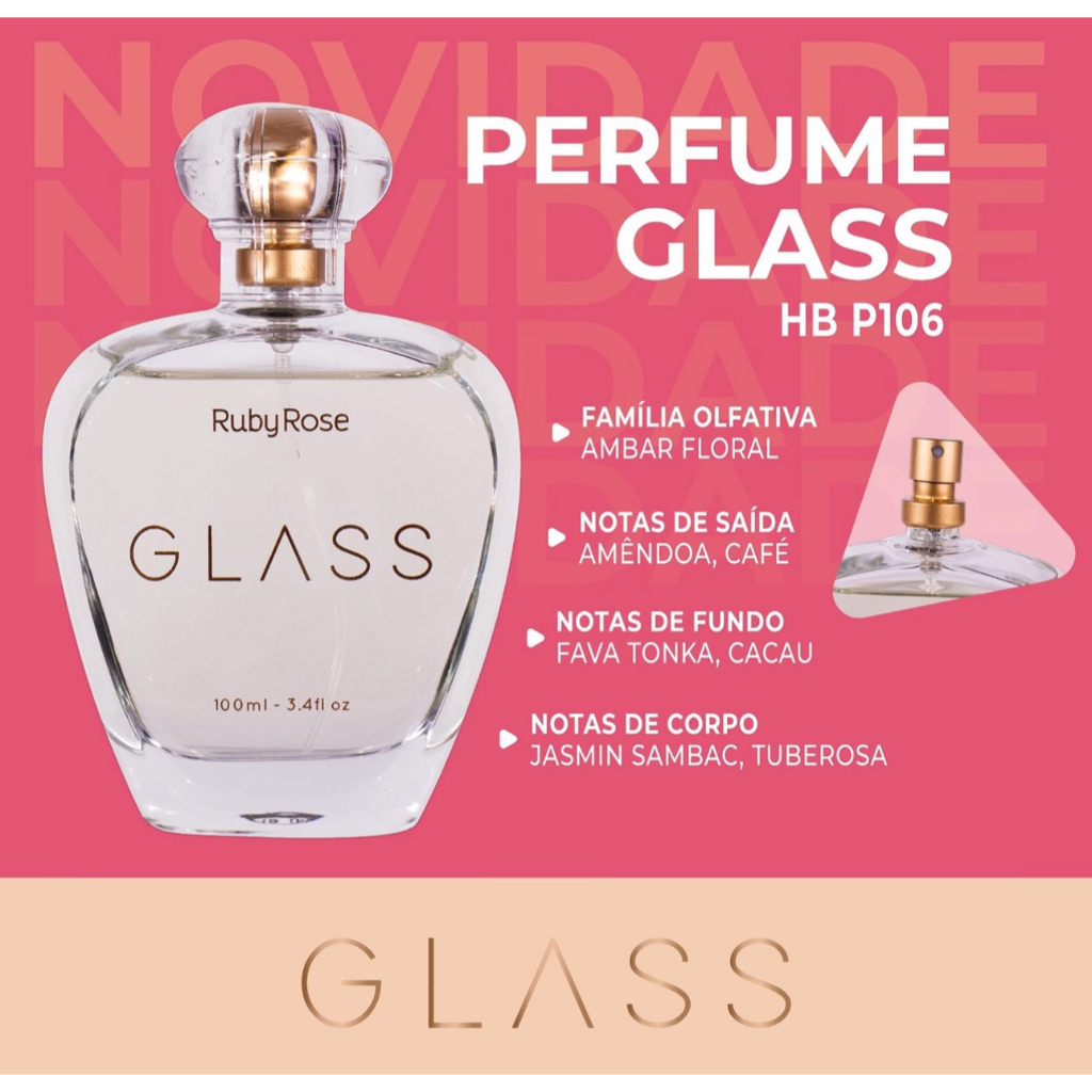 Ruby Rose Perfume Glass Lançamento 100ml | Shopee Brasil
