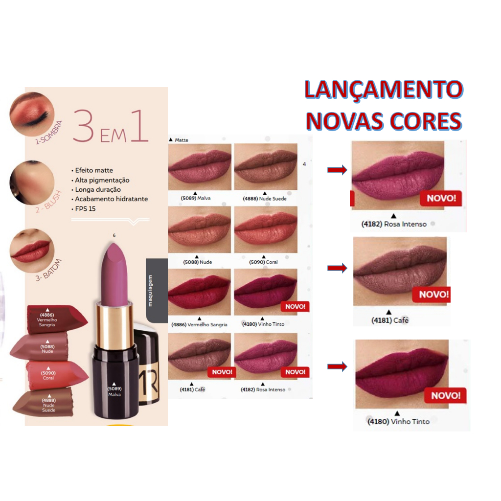 Batom Lipchick 3 Em 1 Matte Longa Duração - Abelha Rainha | Shopee Brasil