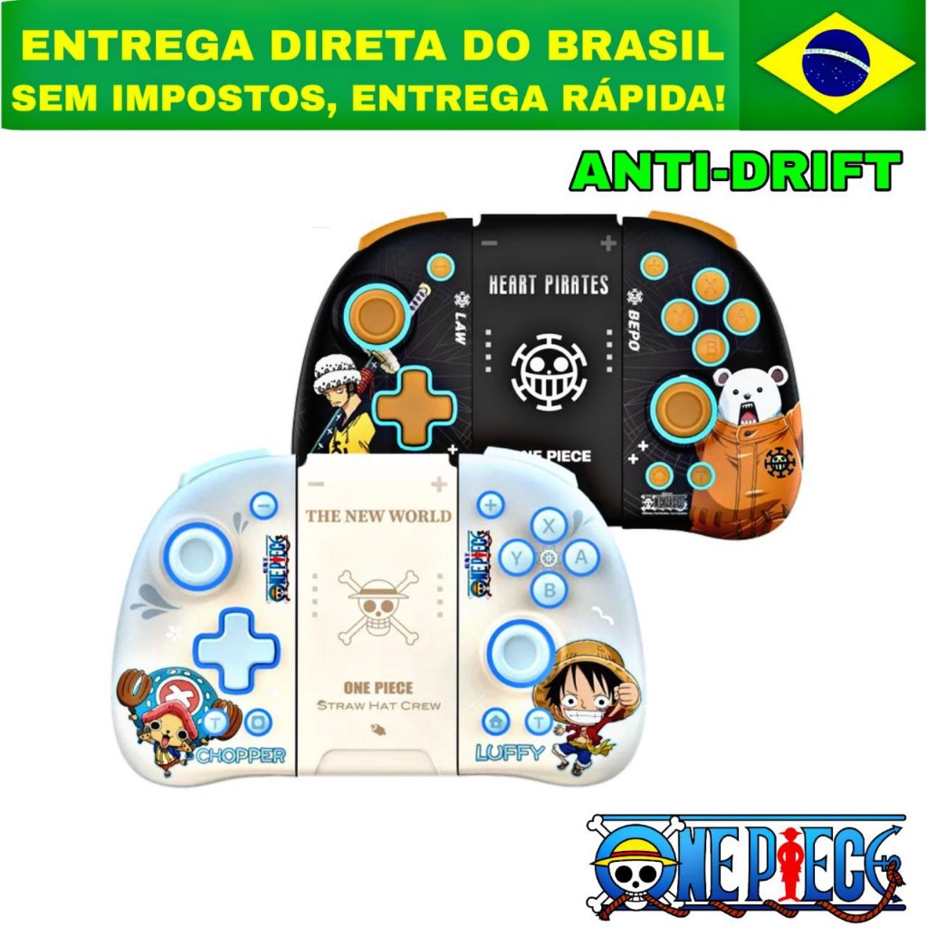 Joy pad IINE ONE PIECE Bluetooth Compativel Nintendo Switch OLED PC Grip Carregamento Auto Fire