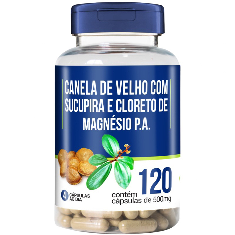 Canela de Velho com Sucupira e Cloreto de Magnésio de 120 Cápsulas da Natuvite, envio rápido ...