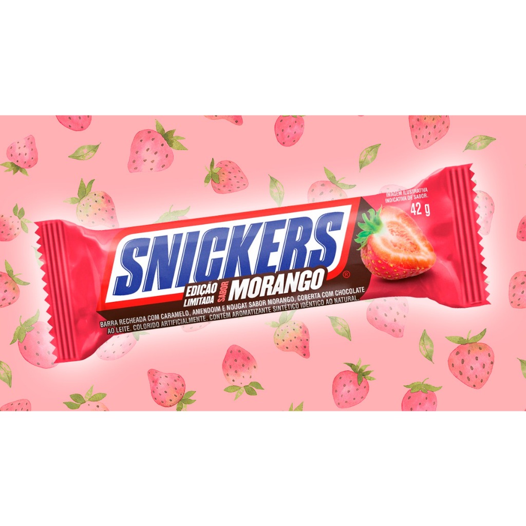 Chocolate Snickers Morango 42g ( 2 unidades) | Shopee Brasil
