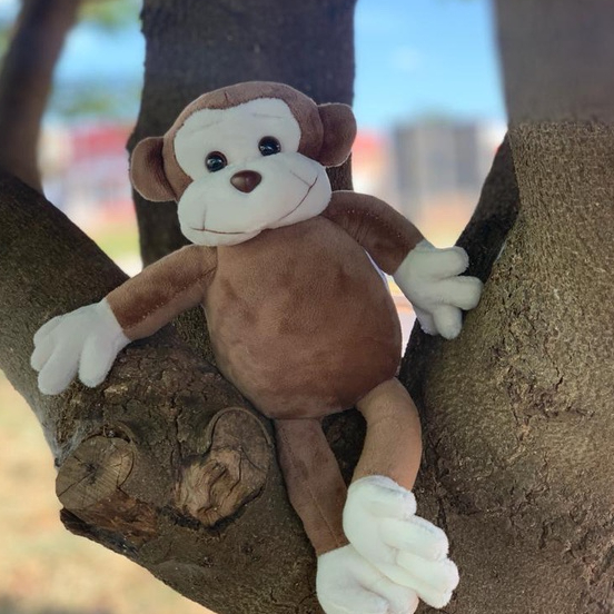 Macaco Safari de Pelúcia 30cm Fofinho Decoração Quarto Festa Nichos ...
