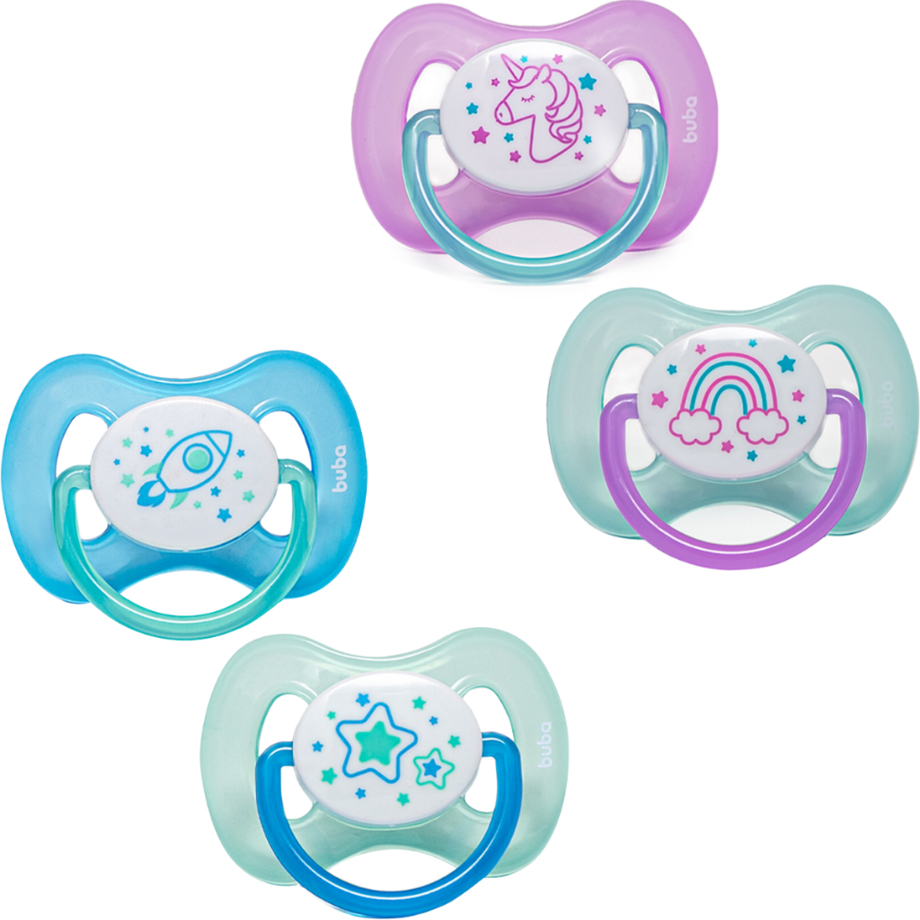 Kit 2 Chupetas Comfort Buba Bico Brilha No Escuro Tamanho 2 Menino e ...