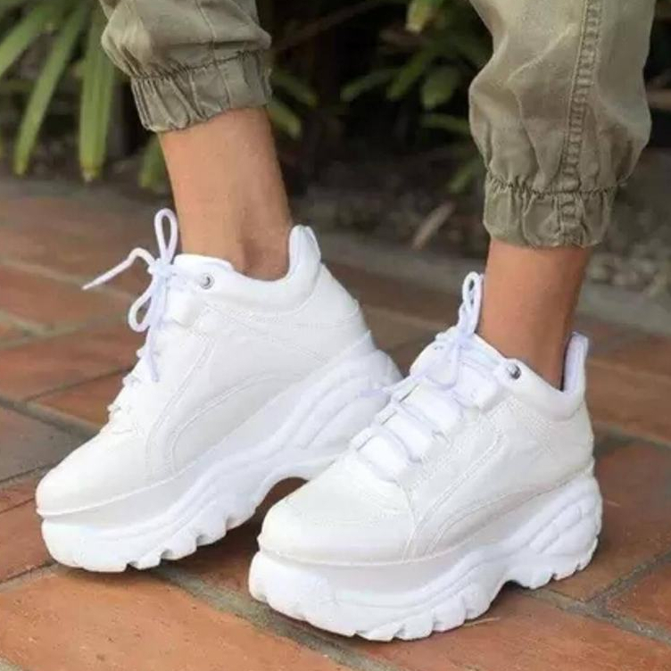Tênis Chunky Sneaker Cano Alto Feminino Plataforma Blogueira Branco Tenis Casual Envio Imediato ...