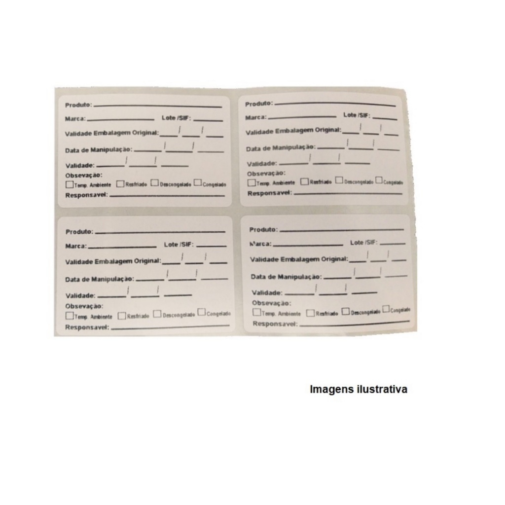 Etiqueta Adesiva modelo Anvisa Sif para Validade de Alimentos, Comidas ...