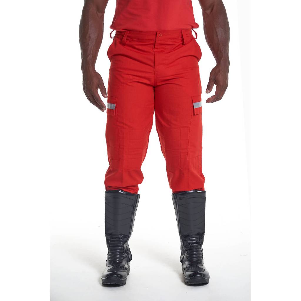 Calça Tática Bombeiro Civil Vermelha - C/ Refletivos | Shopee Brasil